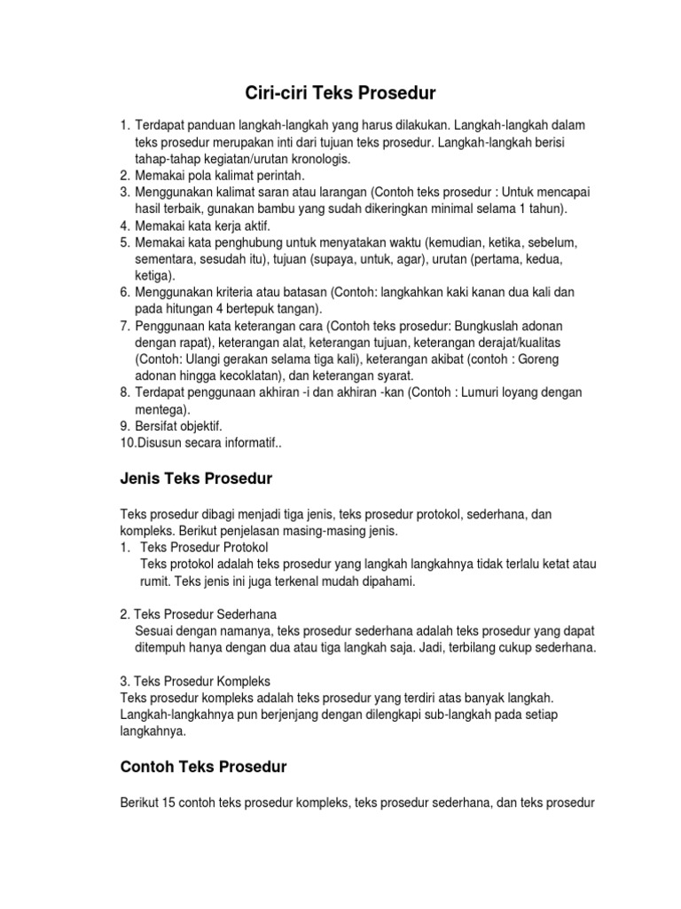 Teks Prosedur-1 | PDF | Memasak, Makanan, & Anggur | Kesehatan Holistik