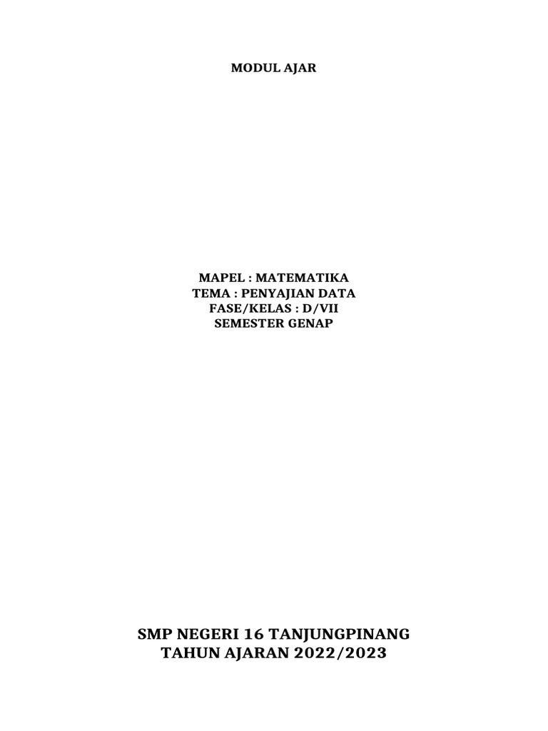 7. modul ajar penyajian data(kurmer) | PDF
