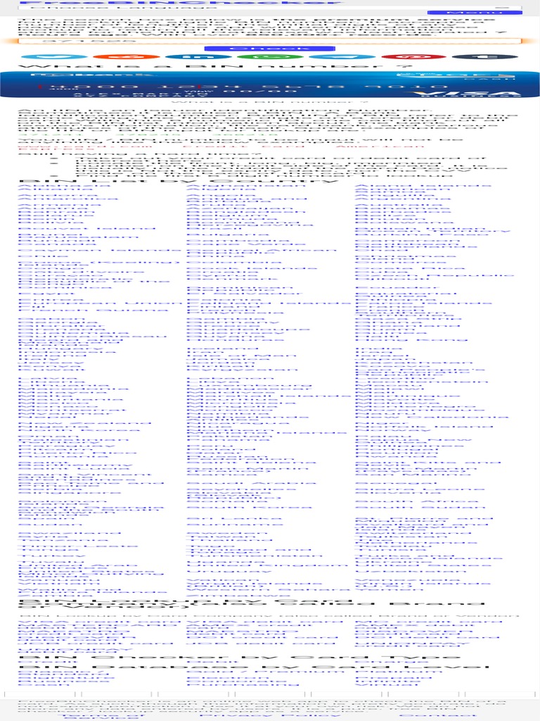 BIN Checker, Online BIN List Lookup From Free BIN Database | PDF | Debit Card | Credit Card