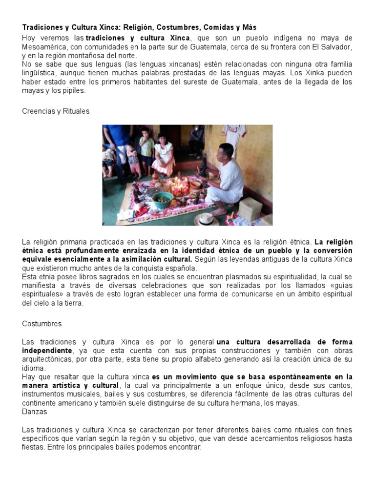 Tradiciones y Cultura Xinca | PDF | Bailes | Ropa