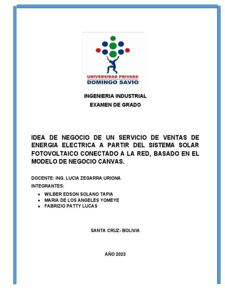 Proyecto Final-Grupo 5 Energia Fotovoltaica | PDF | Fotovoltaica | Ingenieria Eléctrica