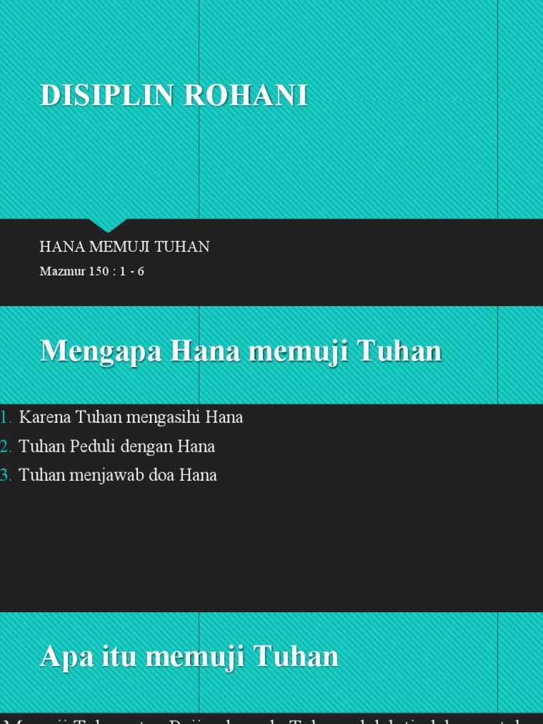 Presentasi Disiplin Rohani Hana Memuji Tuhan | PDF