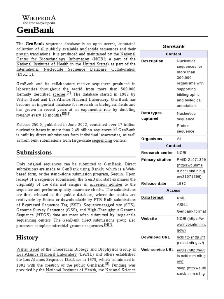 Gen Bank | PDF | Gen Bank | Bioinformatics
