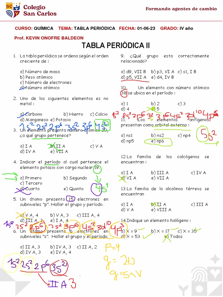 Quimica - Ejercicios 2 | PDF | Tabla periódica | Naturaleza
