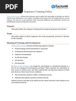 Sample Training Policy | PDF | Employment | Educational Technology