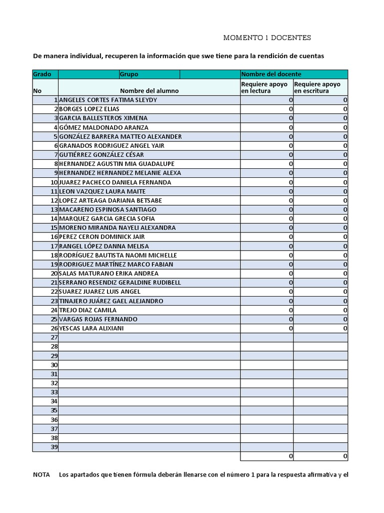 3o A JGE Momento 1 Docentes | PDF