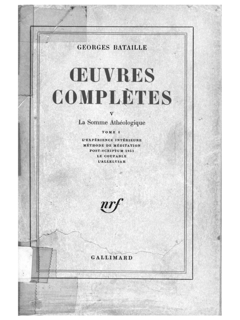 BATAILLE Œuvres Complètes 5 | PDF