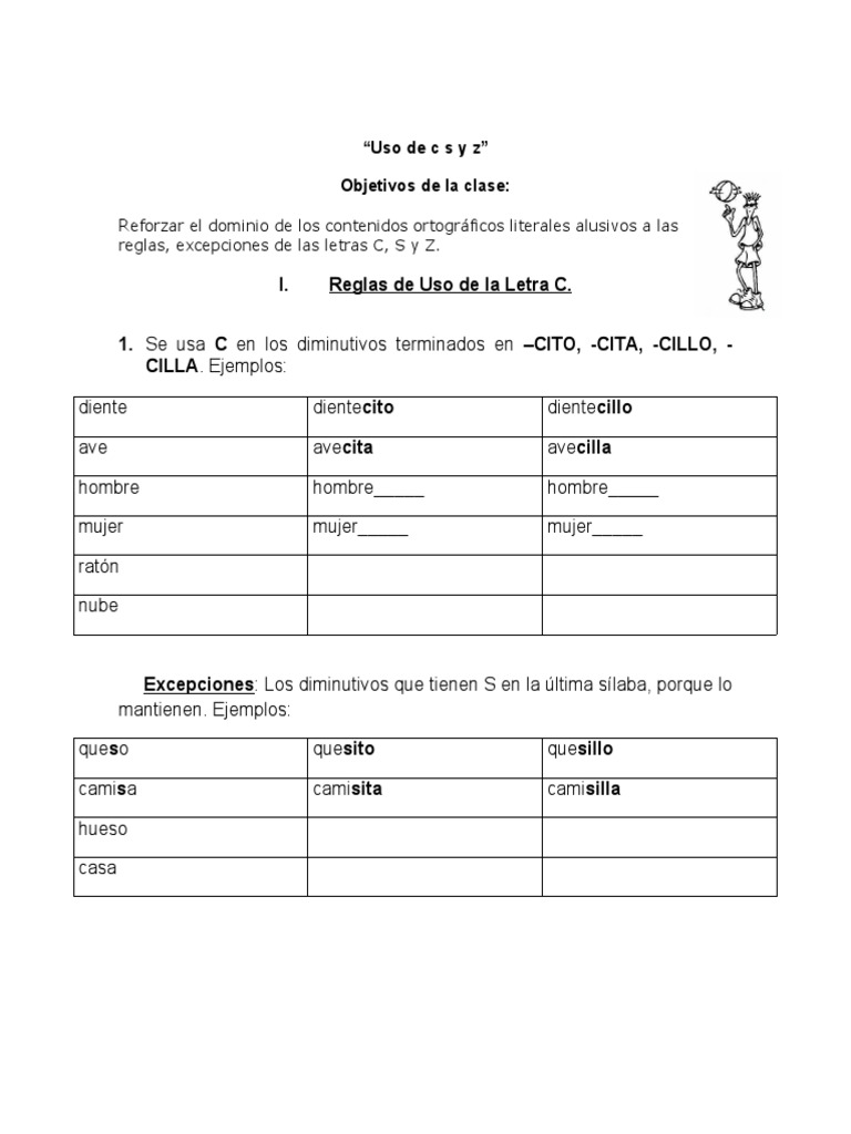 Reglas del uso de C, S y Z en español | PDF | Lingüística | Idiomas