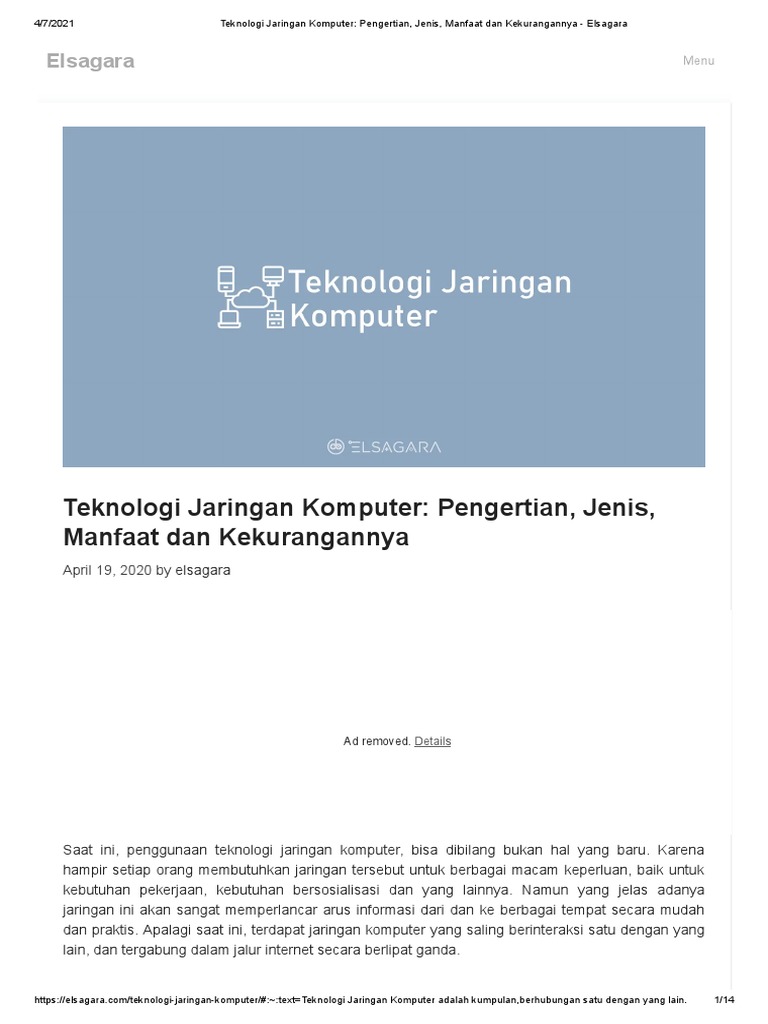 Teknologi Jaringan Komputer - Pengertian, Jenis, Manfaat Dan ...