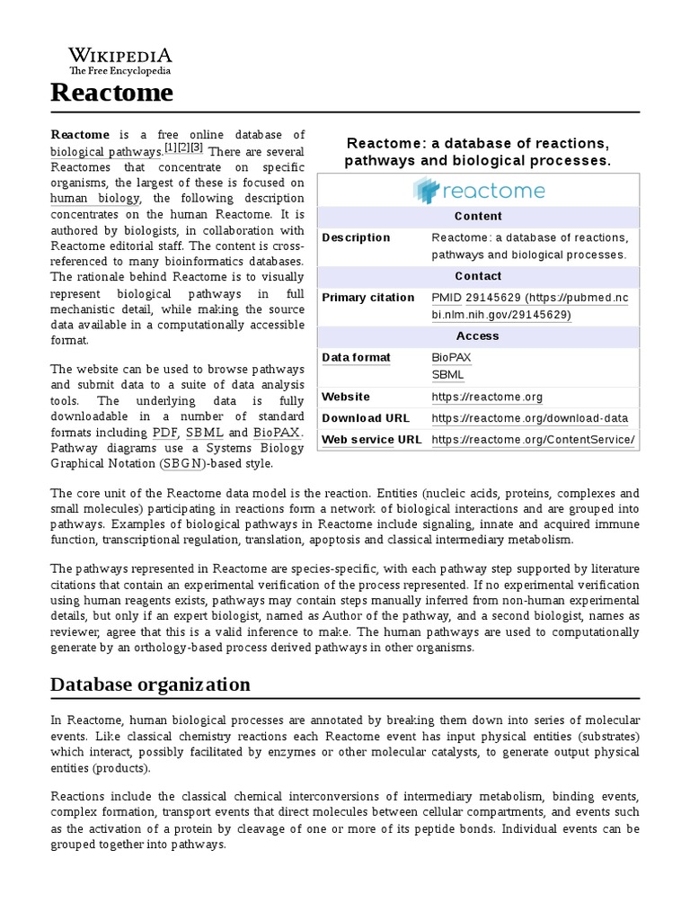Reactome | PDF | Biology | Biotechnology