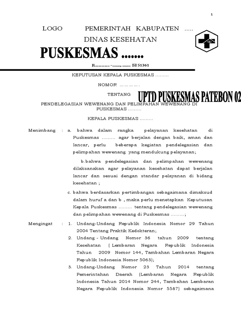 Sk Pendelegasian Wewenang Pdf