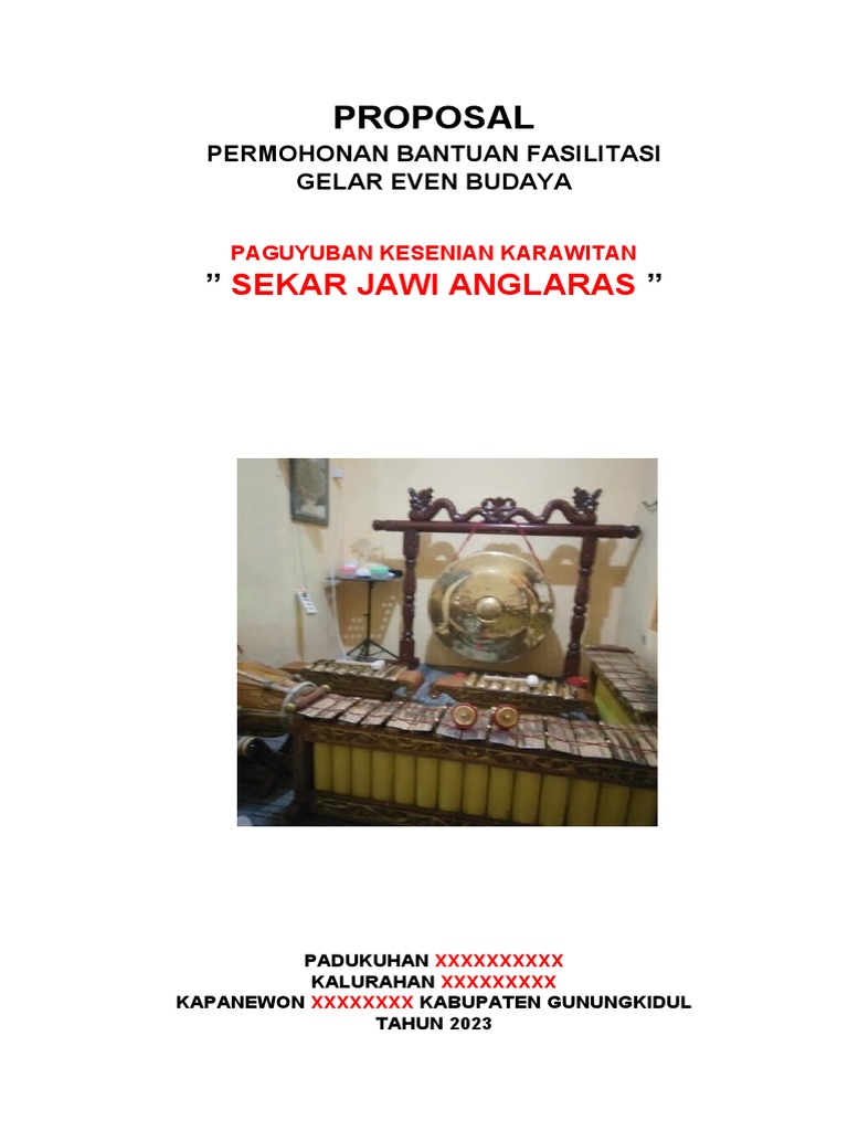 Contoh Proposal Even Budaya | PDF