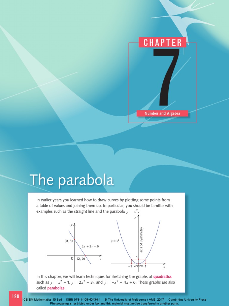 Chapter 7 The Parabola | PDF | Mathematics | Geometry