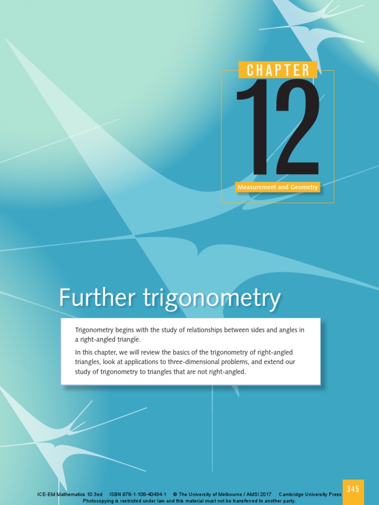 Chapter 12 Further Trigonometry | PDF | Trigonometric Functions ...