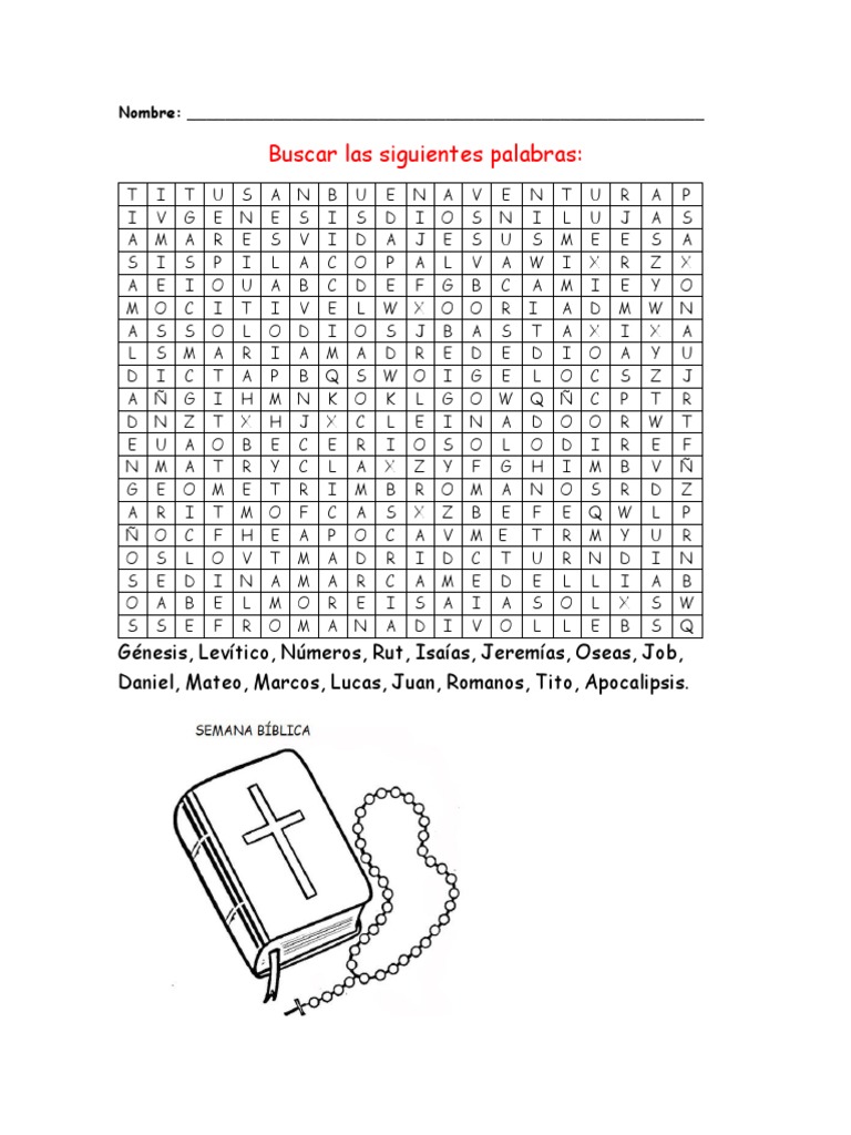 Sopa De Letras Biblica Pdf