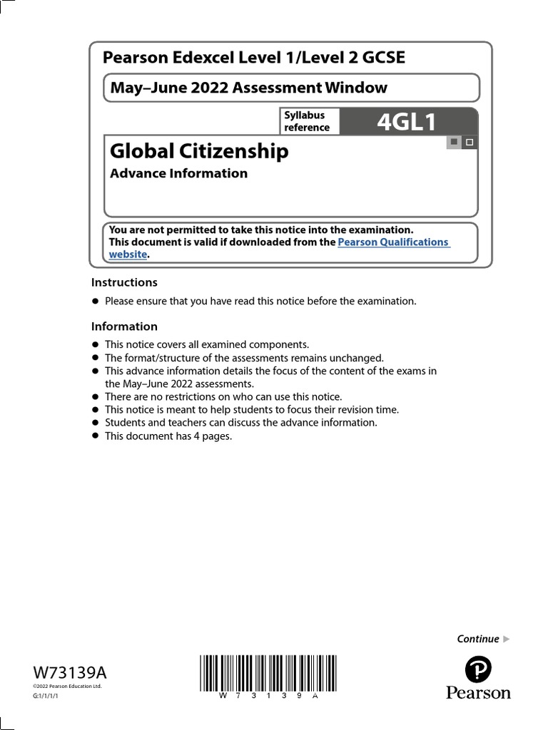 Edexcel IGCSE Global Citizenship Exam Guide | PDF | Sustainability