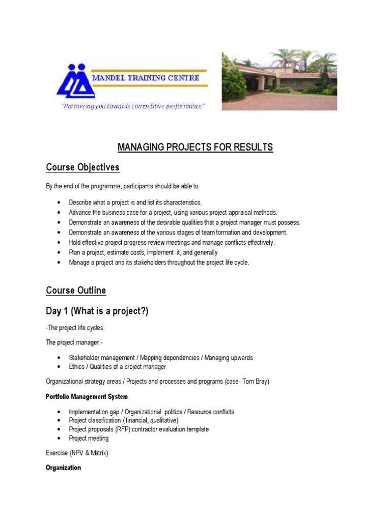 Project Management Training Course | PDF | Project Management | Economies