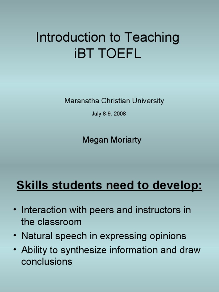 TOEFL Seminar at Maranatha University | PDF | Question | Reading ...