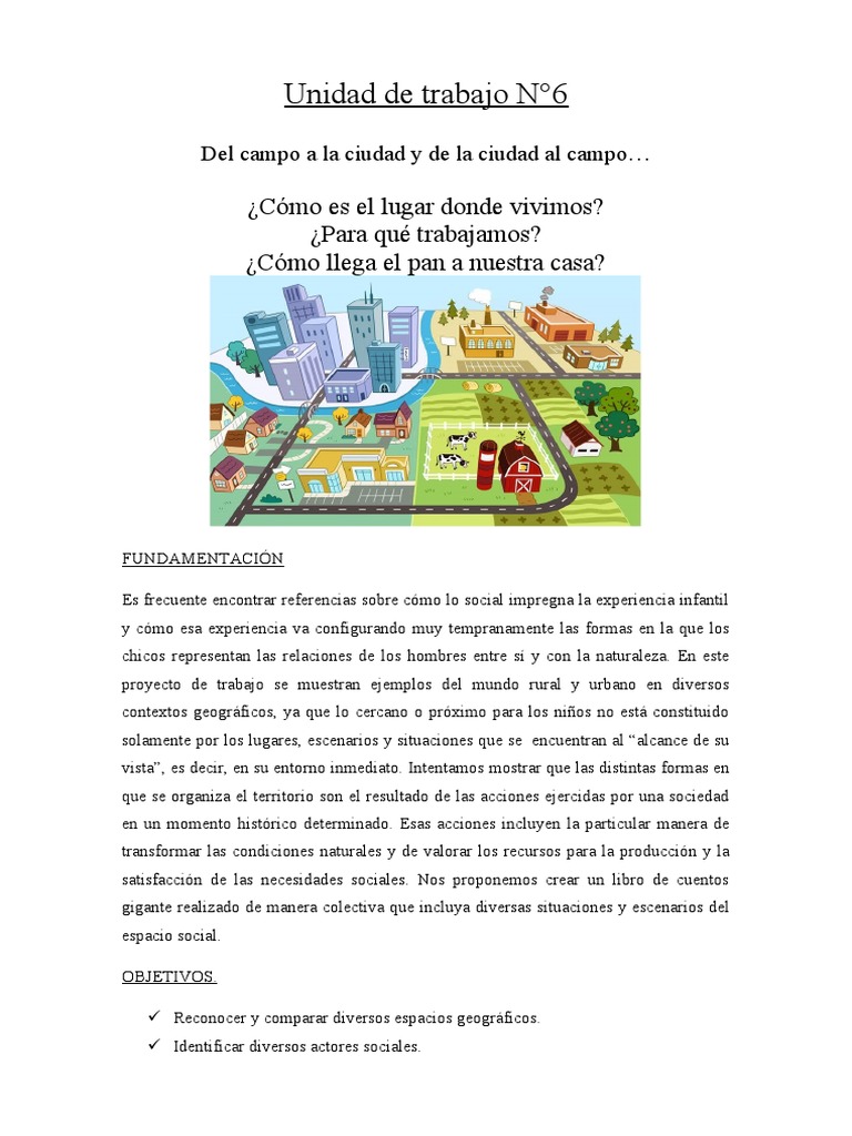 Campo y Ciudad: Aprendizaje Infantil | PDF | Paisaje | Sociedad