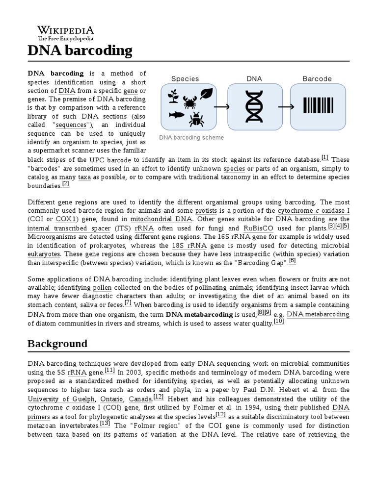 DNA Barcoding | PDF | Polymerase Chain Reaction | Chemistry