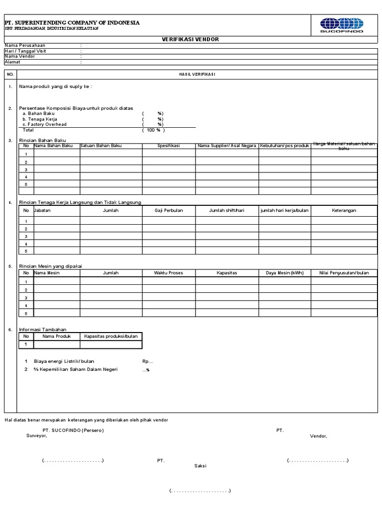Form TKDN Vendor | PDF