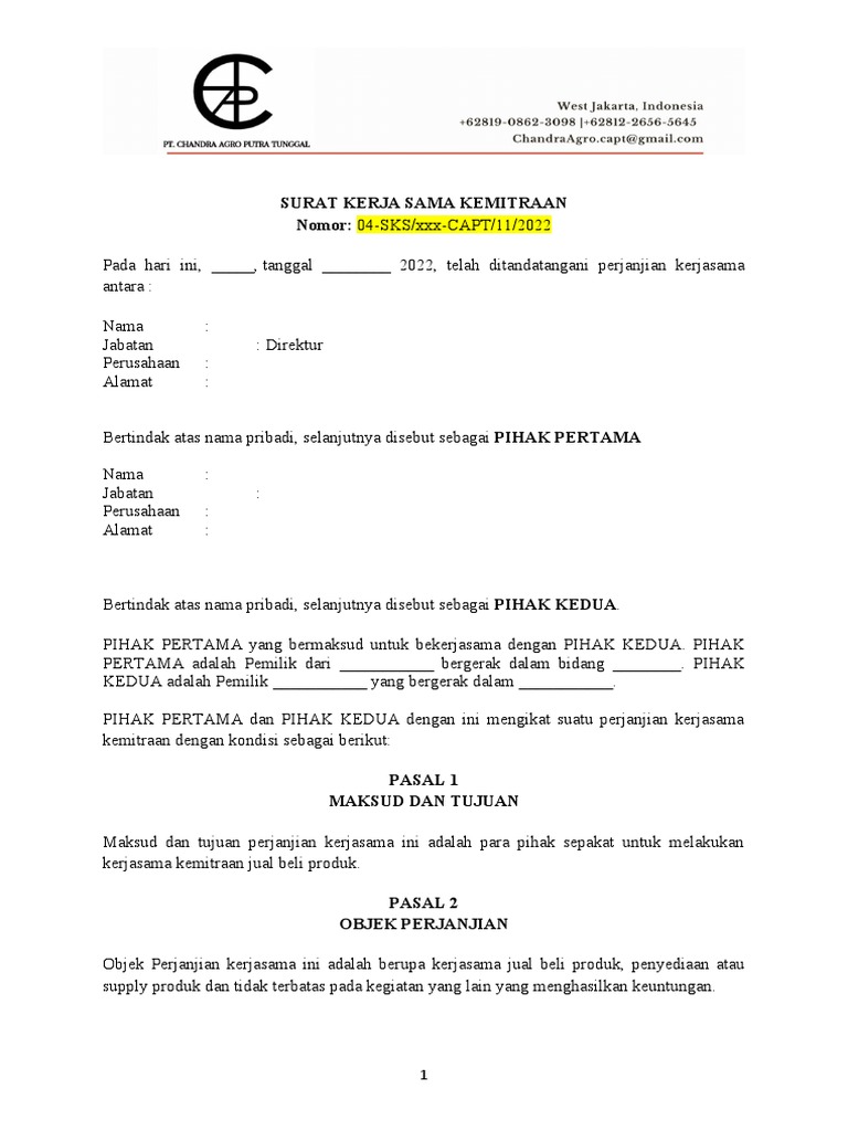 Contoh Draft Mou | PDF
