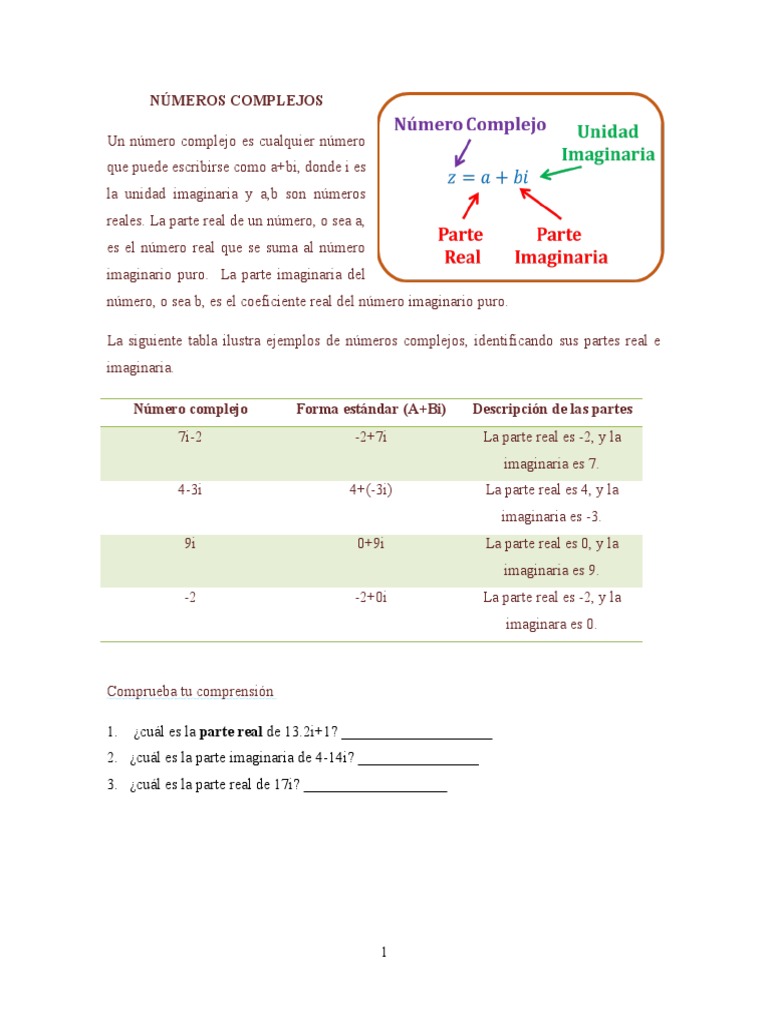 Números Complejos | PDF | Número complejo | Aritmética