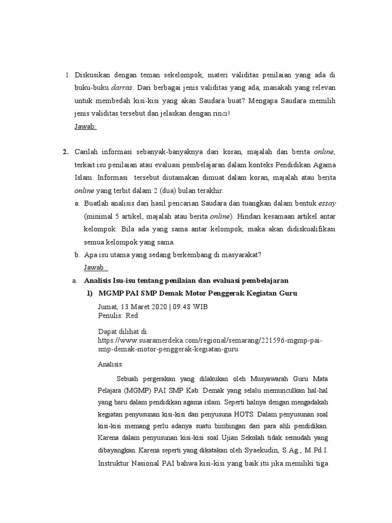 Analisis Tugas Evaluasi | PDF | Karier & Perkembangan