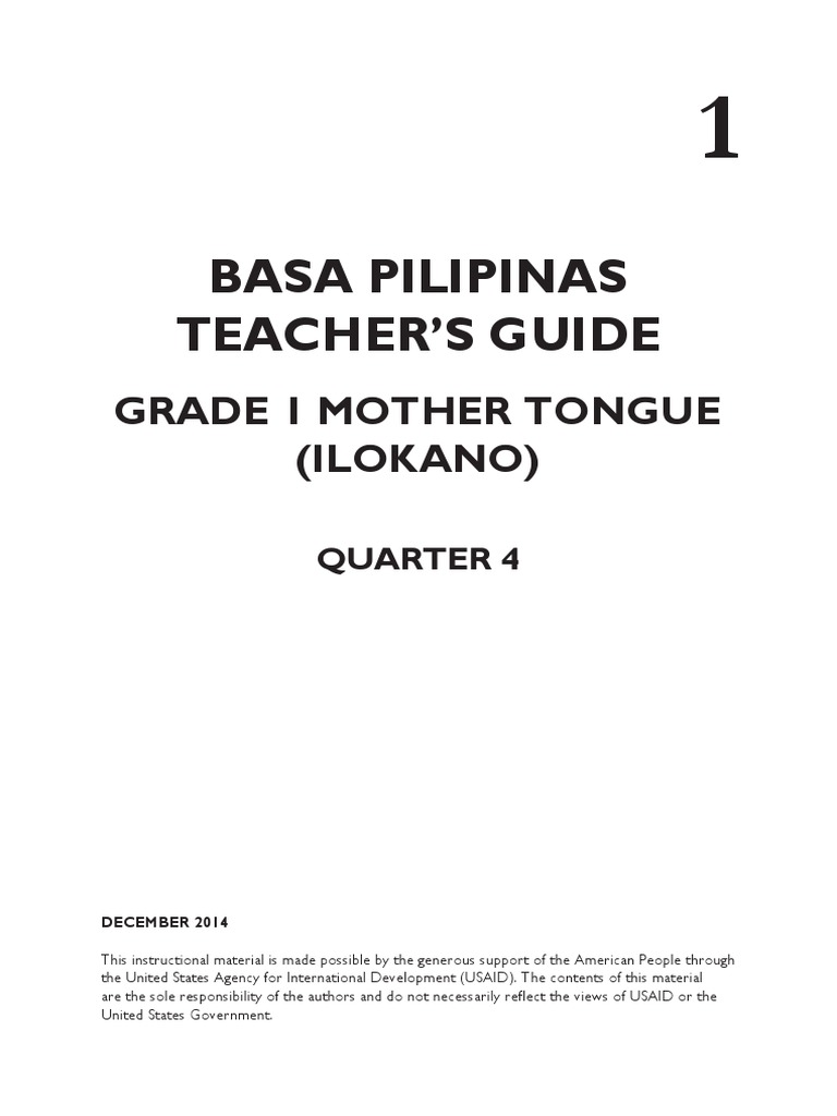 Ilokano Grade 1 | PDF | Phonics | Reading Comprehension