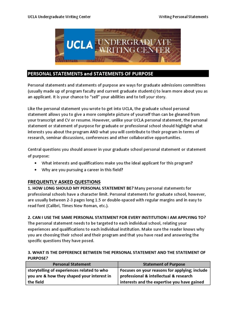 Personal Statements and Statements of Purpose | PDF | Expert | Learning