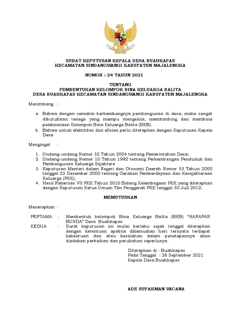 SK Bina Keluarga Balita | PDF