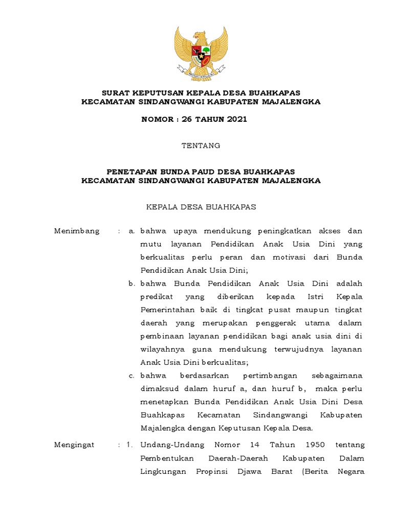 SK Bunda Paud Desa | PDF