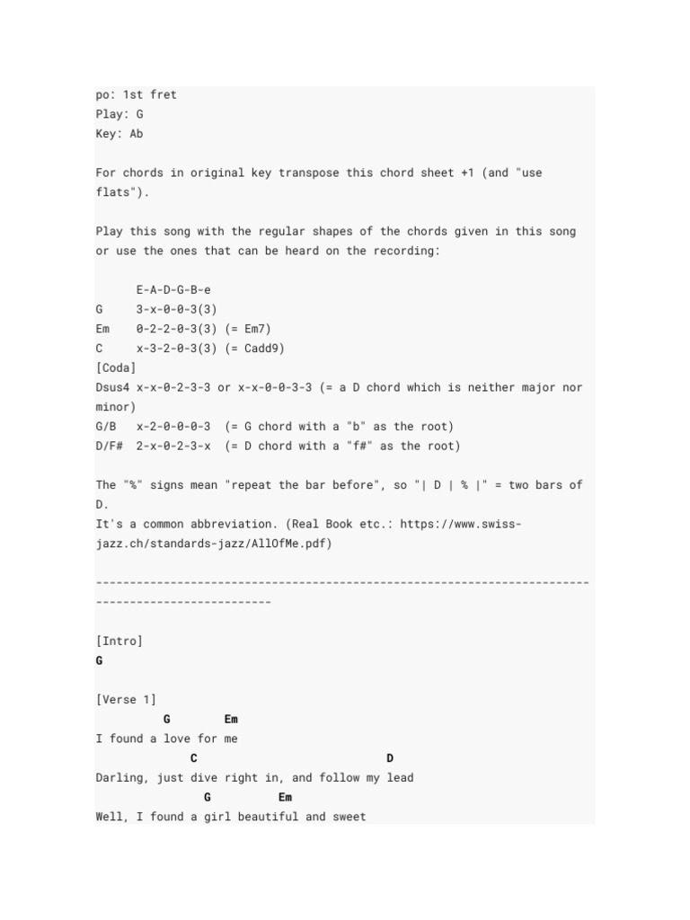 Perfect Tab | PDF | Song Structure | Vocal Music