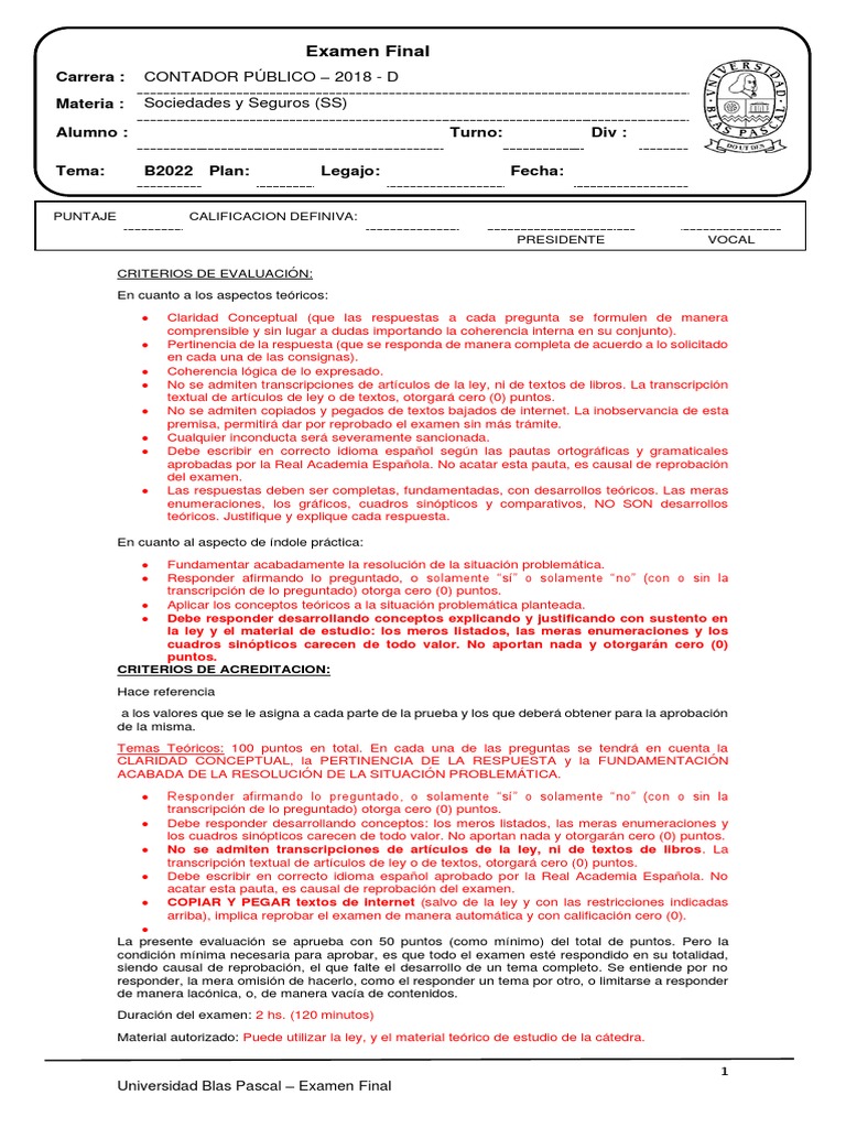 Examen Final de SS | PDF | Póliza de seguros