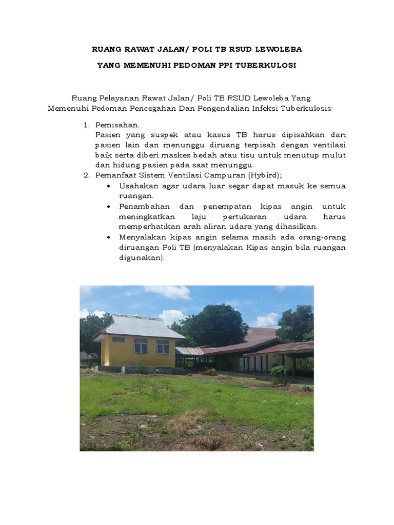 Pedoman Ruang Poli TB RSUD Lewoleba | PDF