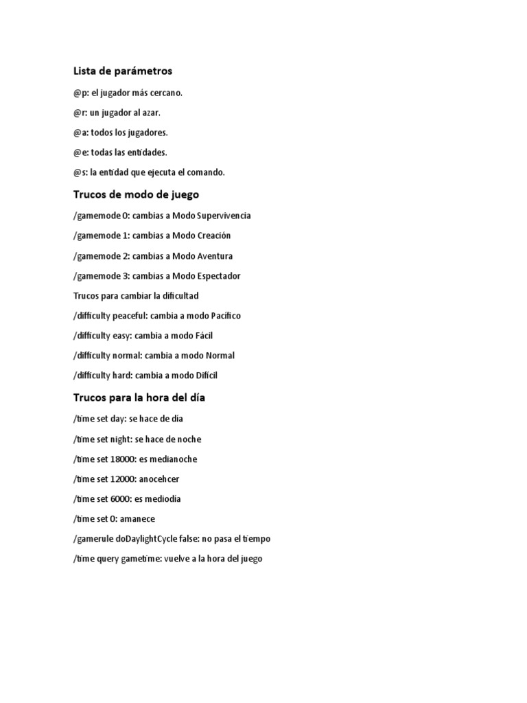 Comandos Minecraft | PDF