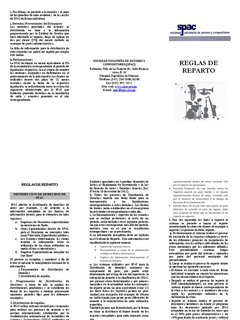 Reglas de Reparto | PDF | Información