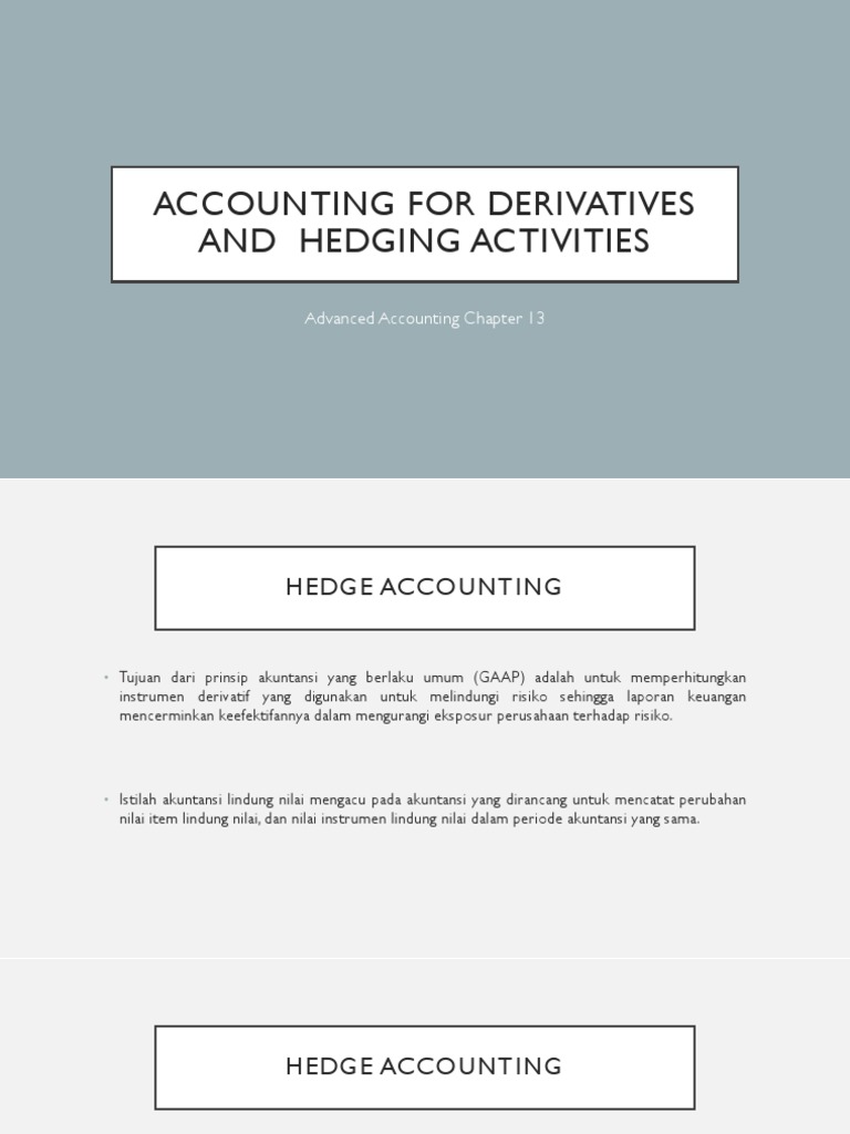 CHP 13 - Accounting For Derivatives and Hedging Activities | PDF
