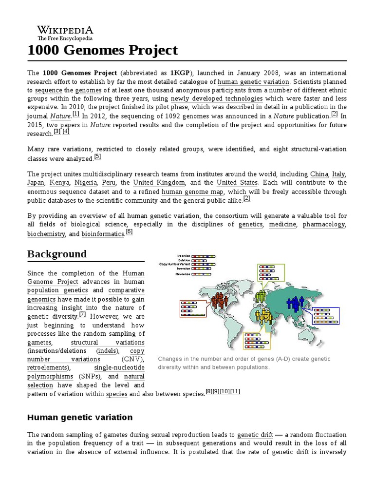 1000 Genomes Project Pdf Single Nucleotide Polymorphism Natural