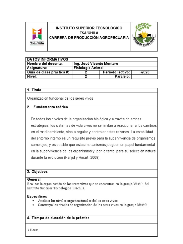 Organización Funcional en Granja Mishili | PDF | Vida | Evaluación