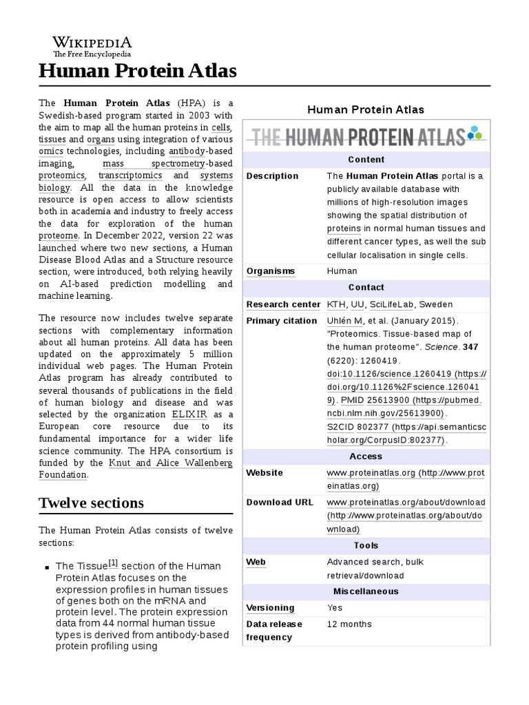 Human Protein Atlas | PDF | Biology | Biotechnology