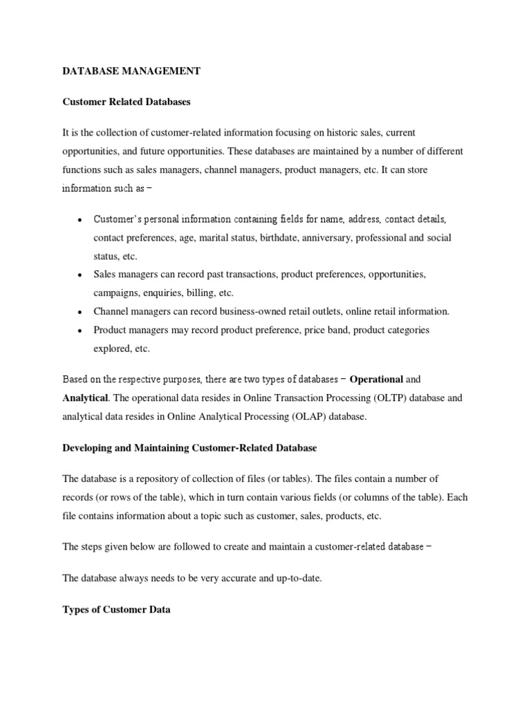 Database Management | PDF | Direct Marketing | Online Advertising Database Management | PDF | Direct Marketing | Online Advertising