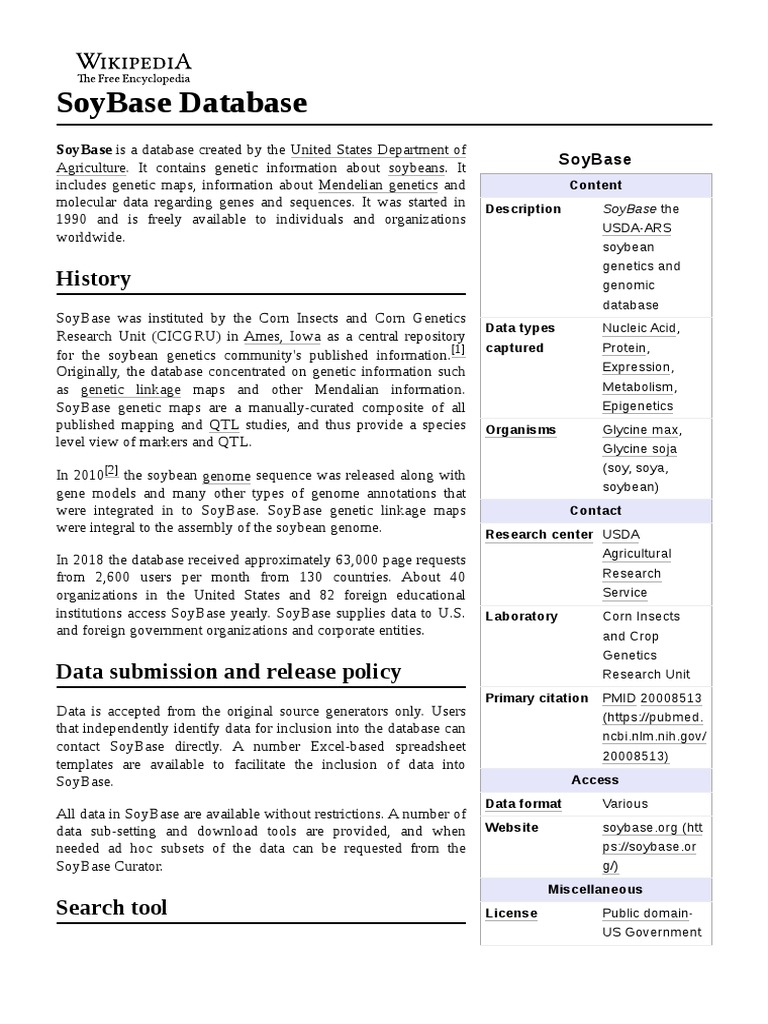 SoyBase Database | PDF | Molecular Biology | Life Sciences