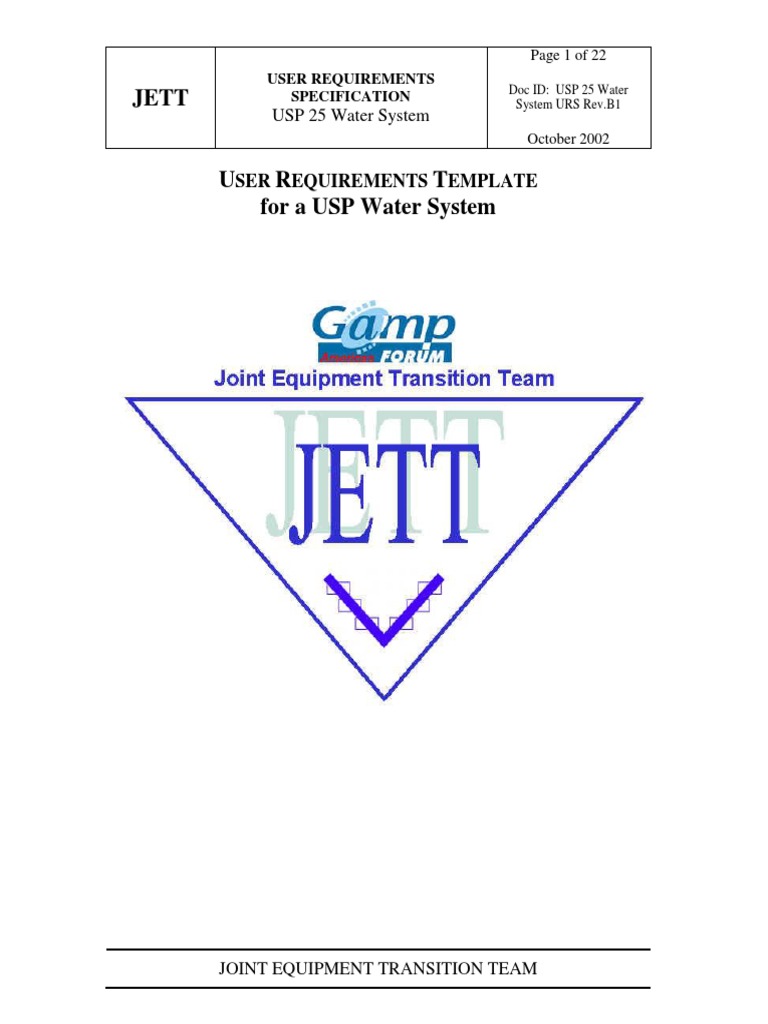USP 25 Water System User Requirements | PDF | Purified Water ...