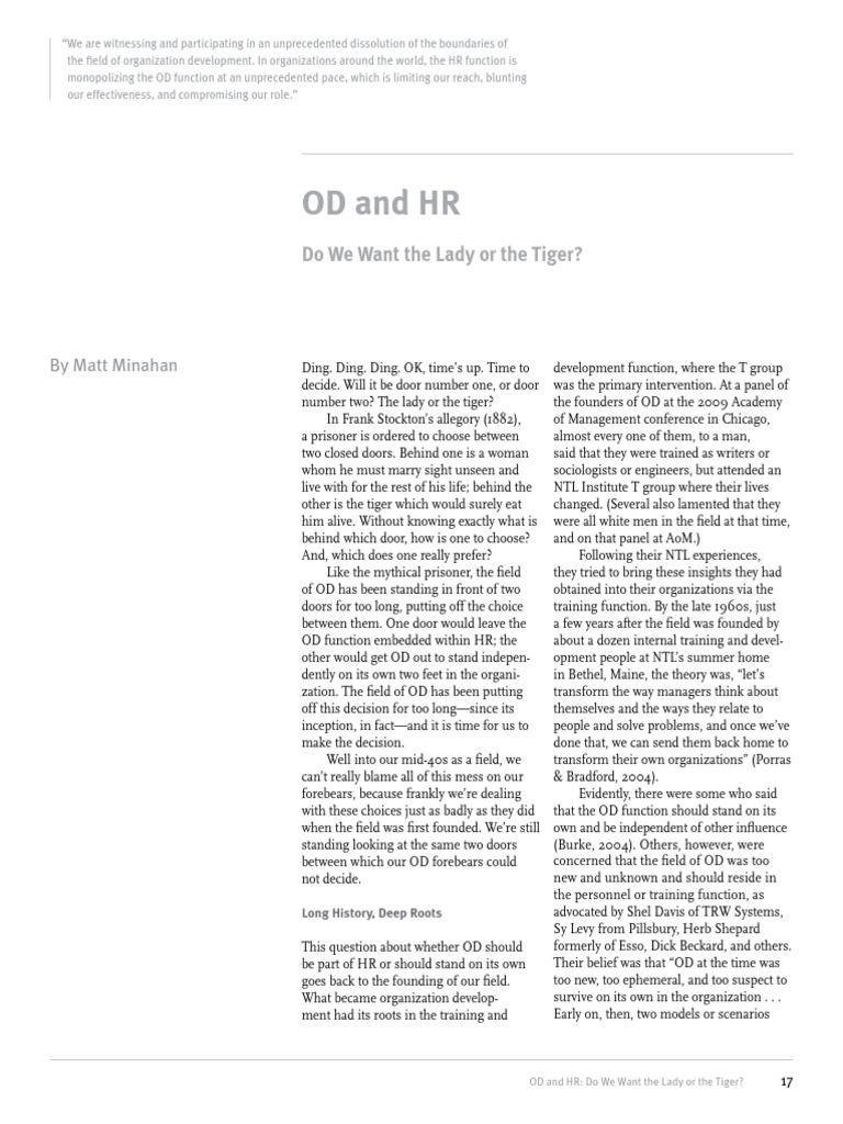 OD vs. HR: Choosing the Future Path | PDF | Human Resource Management ...