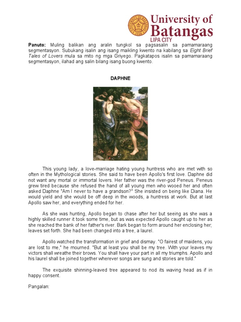 Pagsasalin NG Prosa | PDF | Mythological Characters | Eros