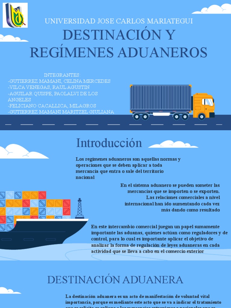 Regímenes Aduaneros y Destinación en Perú | PDF | aduana | Arancel
