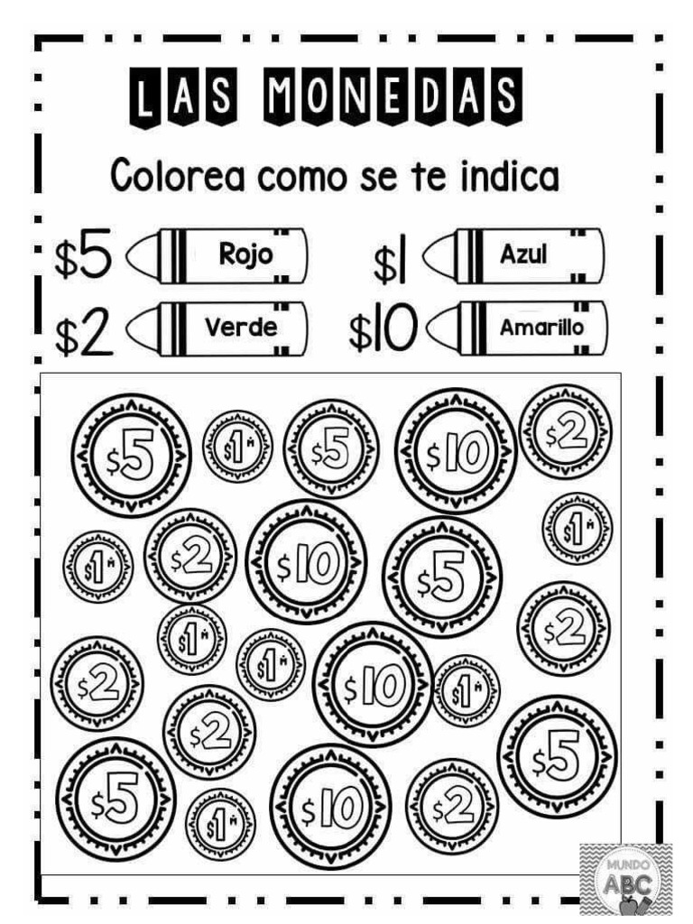 Colorear Monedas | PDF