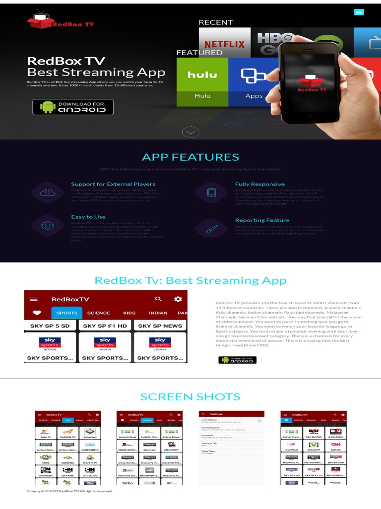 RedBox TV - The World in Your Pocket | PDF | Mobile App | Mobile Software