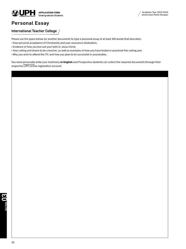 Personal Essay ITC | PDF